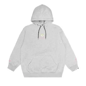 AAPE Moonface Graphic Print Hoodie /heather - Grey