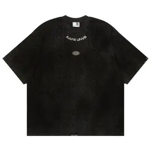 AAPE Moonface Logo Patterned Tee - Black