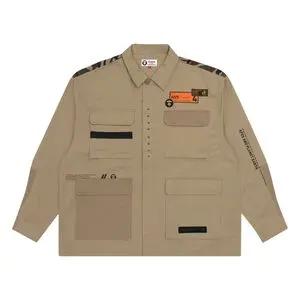 AAPE Moonface Military Shirt 'beige - Tan