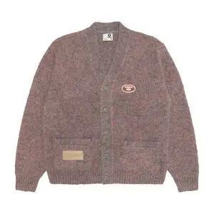 AAPE Moonface Button Down Cardigan /grey - Pink