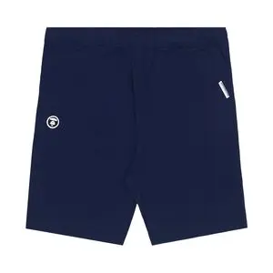 AAPE Moonface Embroidered Twill Shorts 'navy - Blue
