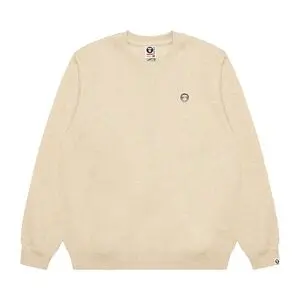 AAPE Now Moonface Crewneck Sweater 'beige/heather - Tan