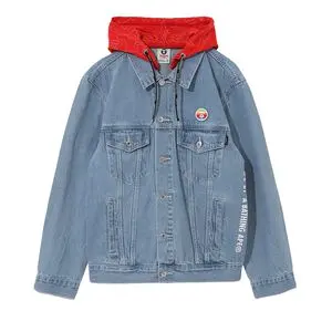 AAPE Logo Hooded Denim Jacket /light - Blue