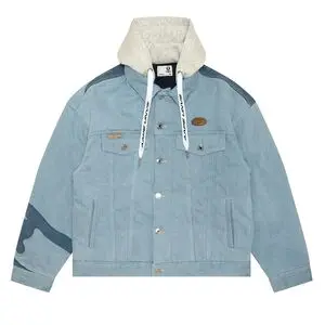 AAPE Moonface Logo Hooded Denim Jacket /light - Blue