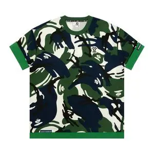 AAPE Now Moonface Logo Short Sleeve Tee 'navy/green - Blue