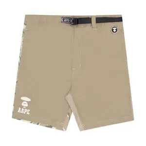 AAPE Moonface Belted Camo Shorts 'beige - Tan