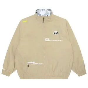 AAPE Moonface Camo Reversible Zip-up Jacket 'ivory/grey - Cream