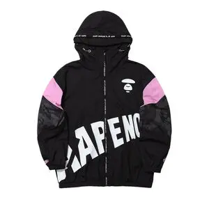 AAPE Panelled Sleeve Zip Jacket - Black