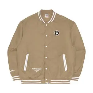 AAPE Moonface Printed Bomber Jacket 'beige/dark - Tan