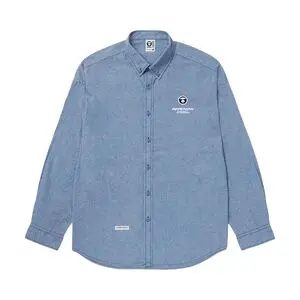 AAPE Moonface Patch Button-down Shirt - Blue