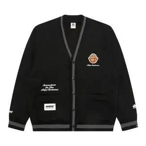AAPE R Button Down Cardigan - Black