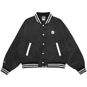 AAPE Moonface Embroidered Bomber Jacket /dark - Grey