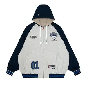 AAPE Moonface Embroidered Reversible Zip-up Hoodie 'navy - Blue