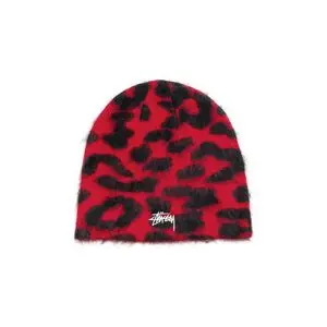 StÜssy Cashmere Leopard Skullcap - Red