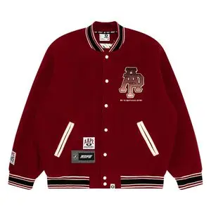 AAPE Logo Varsity Jacket 'burgundy - Red