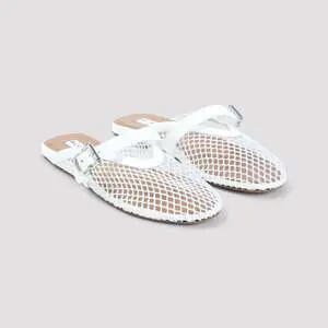 Alaïa Fishnet Flat Mules - White