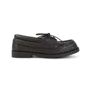 Bottega Veneta Pier Intrecciato Boat Shoes - Brown