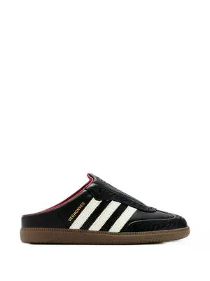 Adidas Samba Embroidered Leather Sneakers - Black