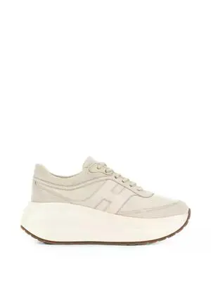 Hogan H696 Panelled Leather Sneakers - Neutrals