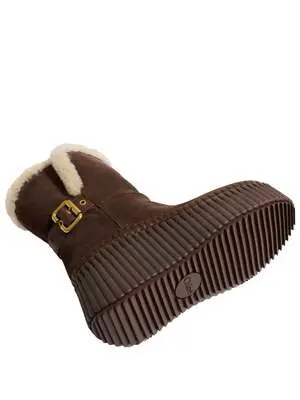 Chloé Stivaletti Nama In Camoscio Con Fodera In Shearling