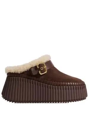 Chloé Sabot Con Zeppa Nama - Brown