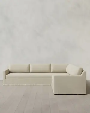 Quince Ellery Slipcover L Sectional In Performance Linen - Sand