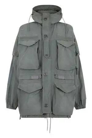 MAISON MARGIELA Oversized Technical Cotton Parka Jacket - Grey