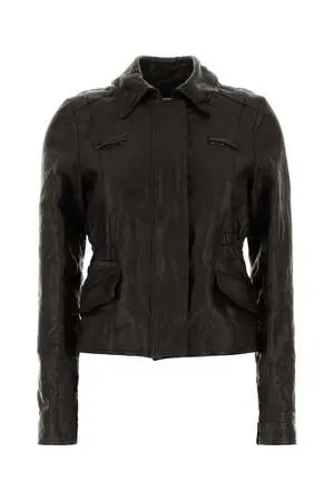 Miu Miu Mini-front Leather Jacket