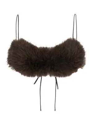 Andamane Anora Tech Fabric V-neck Bralette With Thin Straps - Brown