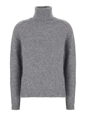 SOLOCASCMIR High-neck Jersey Pull With Long Sleeves - Grey