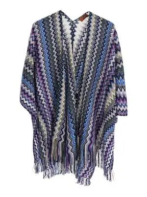 Missoni Wool & Polyester Cape With Scarf Collar