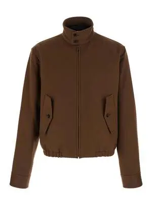 Bottega Veneta Panno-textured Bomber Jacket With Intreccio Weave