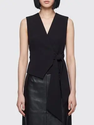 Max Mara Asymmetric Wrap-style Tailored Vest With Tie Fastening