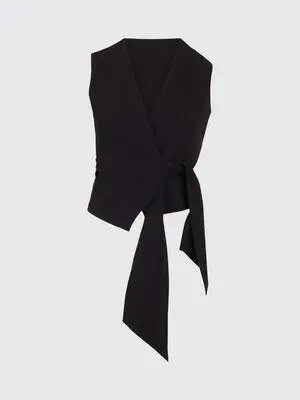 Max Mara Asymmetric Wrap-style Tailored Vest With Tie Fastening