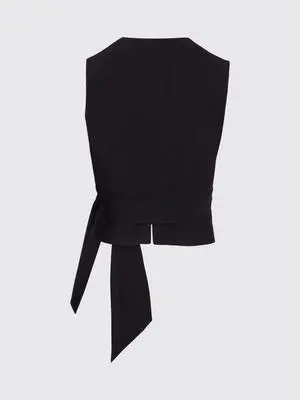 Max Mara Asymmetric Wrap-style Tailored Vest With Tie Fastening