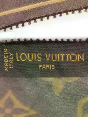 LOUIS VUITTON 2000-2010 Monogram Leopard Print Silk Crepe Scarf Scarves