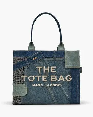 Marc Jacobs The Deconstructed Denim Large Tote Bag - Indigo Multi