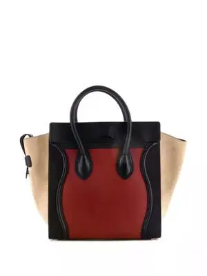 Celine Tricolor Luggage Bag Suede Mini Tote Bag