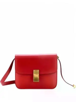 Celine Classic Box Bag Smooth Leather Teen Shoulder Bag - Red