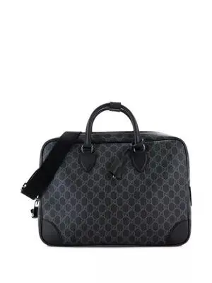 Gucci Emblem Convertible Zip Around Briefcase Gg Coated Canvas Medium Business Bag