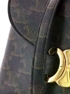 Celine Nino Top Handle Bag Triomphe Coated Canvas Teen Satchel - Brown