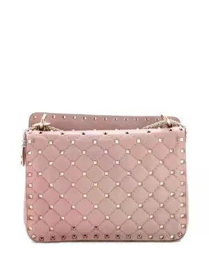 Valentino Garavani Rockstud Spike Flap Bag Quilted Leather Medium Crossbody Bag - Neutrals