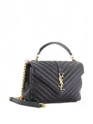 Saint Laurent Classic Monogram College Bag Matelasse Chevron Leather Medium Crossbody Bag