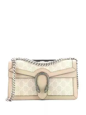 Gucci Dionysus Bag Gg Coated Canvas With Leather Small Shoulder Bag - Neutrals