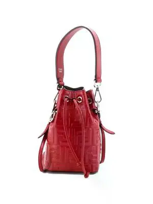 Fendi Mon Tresor Zucca Embossed Leather Mini Bucket Bag