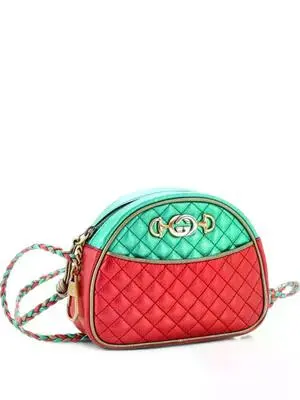Gucci Trapuntata Camera Quilted Laminated Leather Mini Shoulder Bag - Multicolour