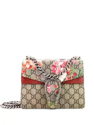 Gucci Dionysus Bag Blooms Print Gg Coated Canvas Mini Shoulder Bag - Brown