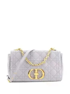 Dior Caro Bag Cannage Quilt Calfskin New Medium Shoulder Bag - Blue