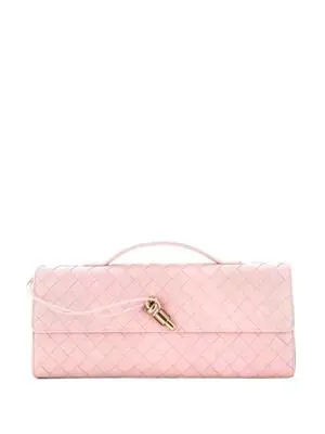 Bottega Veneta Andiamo Top Handle Intrecciato Nappa Long Clutch Bag - Pink