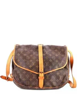 LOUIS VUITTON Saumur Handbag Monogram Canvas 30 Crossbody Bag - Brown